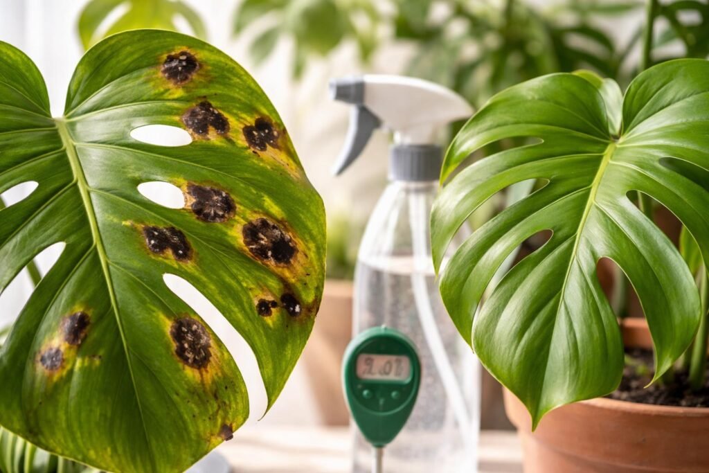 Monstera Dunkle Flecken